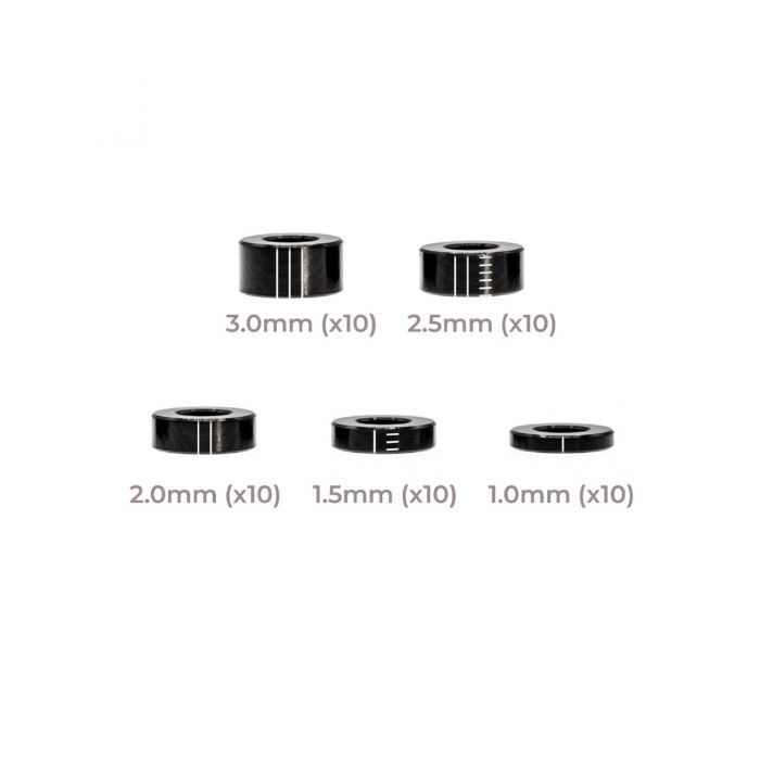 OfficinaRC Aluminum Smart Shim Set 3,0 x 6,0mm - Black (50) | OFC-SS-36-KIT